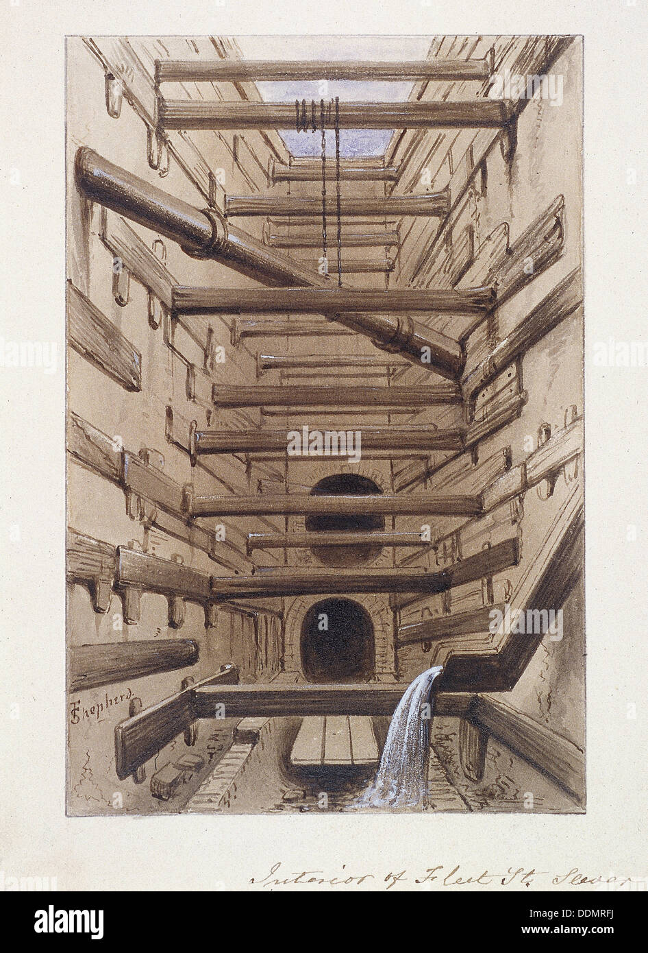 Fleet Street, London, 1845. Artist: Frederick Napoleon Shepherd Stock ...