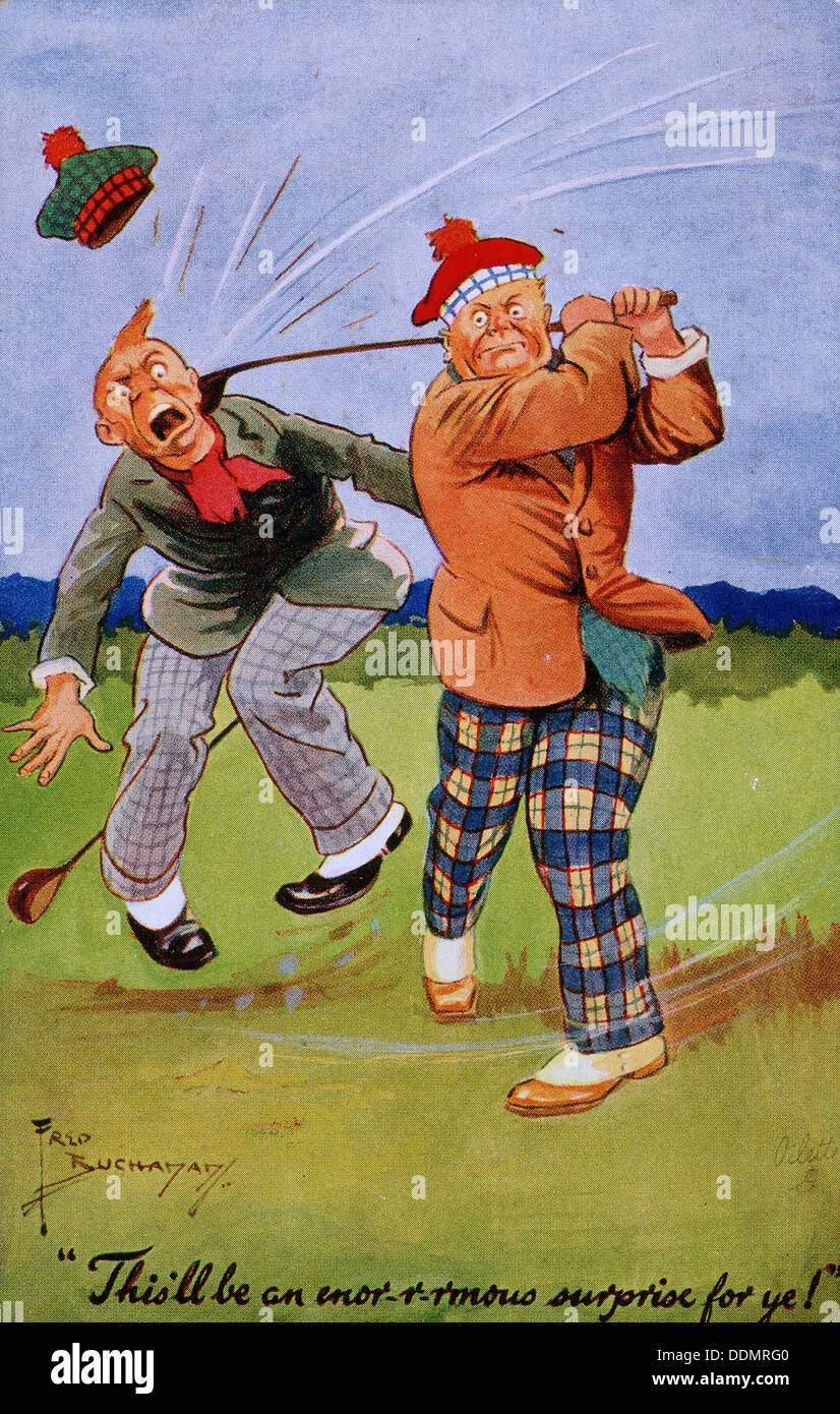 Golfing cartoon, c1920s. Artist: Unknown Stock Photo - Alamy