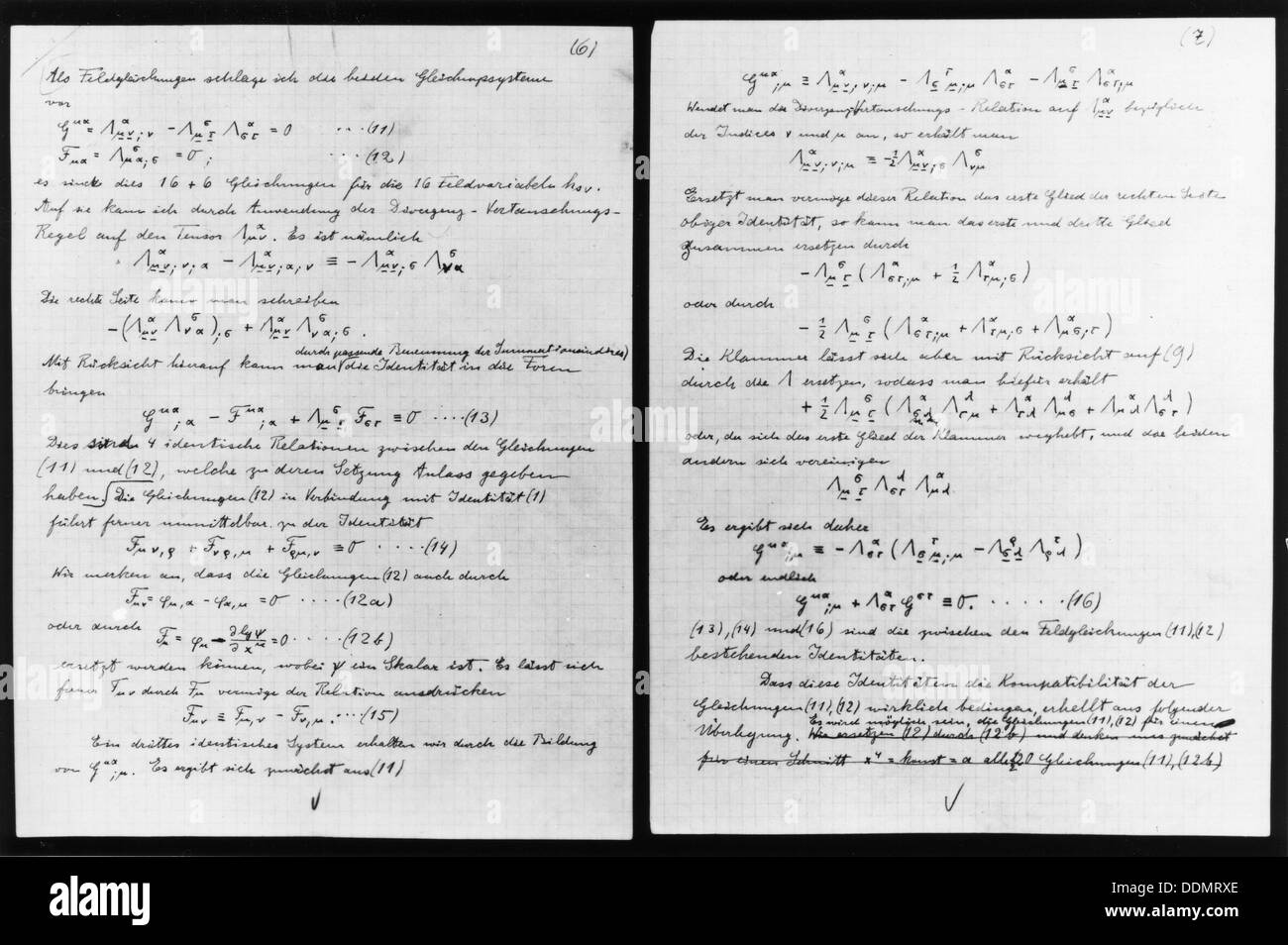 'Lost' manuscript belonging to Albert Einstein. Artist: Unknown Stock ...