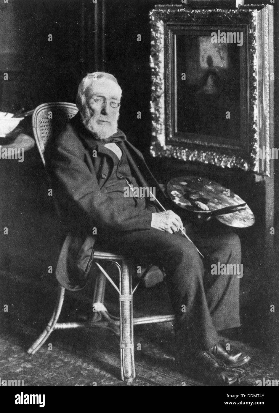 Jozef Israels (1824-1911), Dutch painter, in his studio. Artist ...