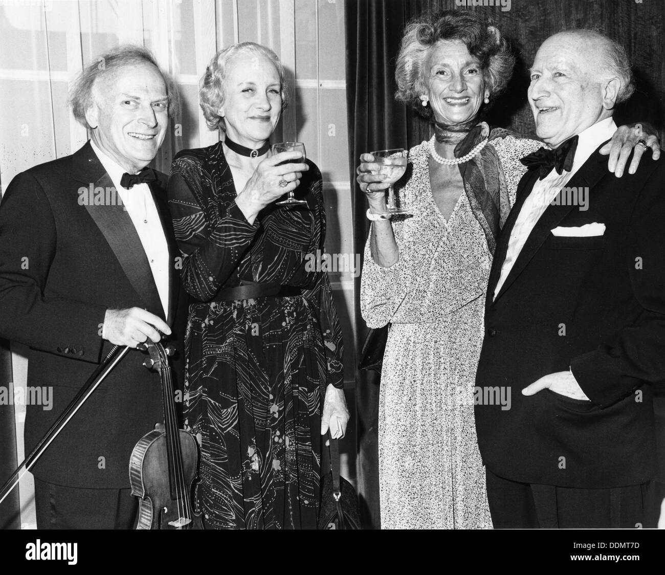Mr and Mrs Yehudi Menuhin (1916-1999) and Mr and Mrs Louis Kentner ...