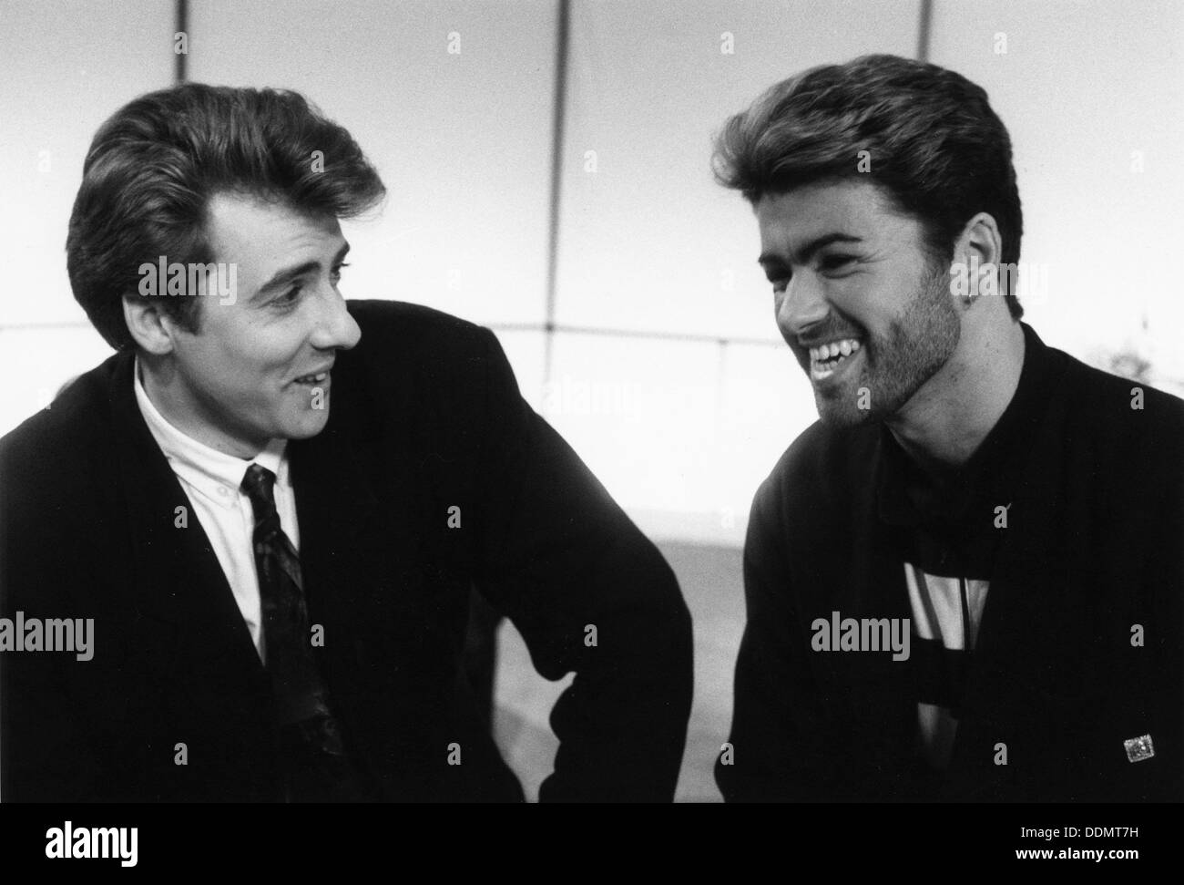 George Michael, British pop singer, and Jonathan Ross, British comedian ...