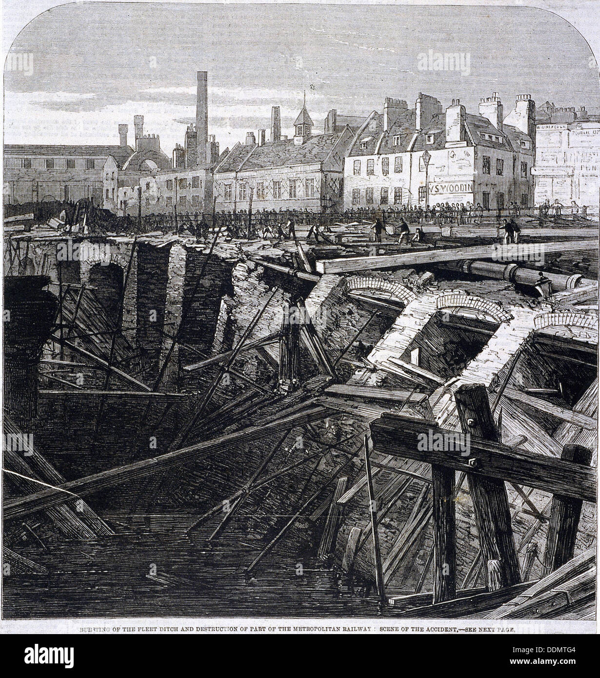 Accident in Farringdon Street, London, 1862. Artist: Anon Stock Photo ...