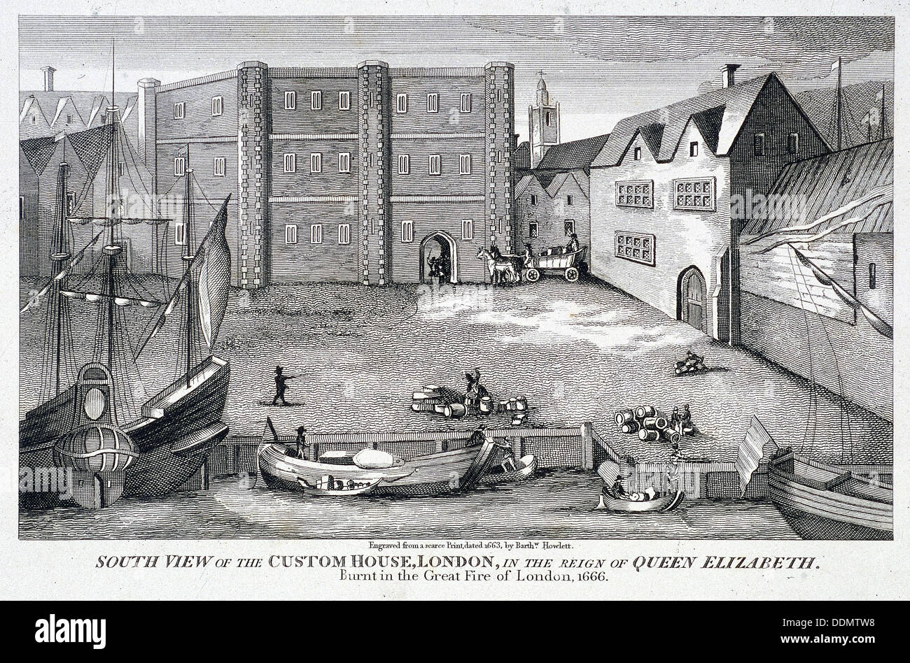 Custom House, London, c1815. Artist: Bartholomew Howlett Stock Photo ...