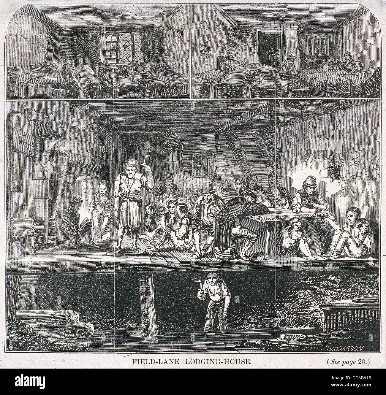Field Lane Lodging House, London, 1847. Artist: WG Mason Stock Photo ...