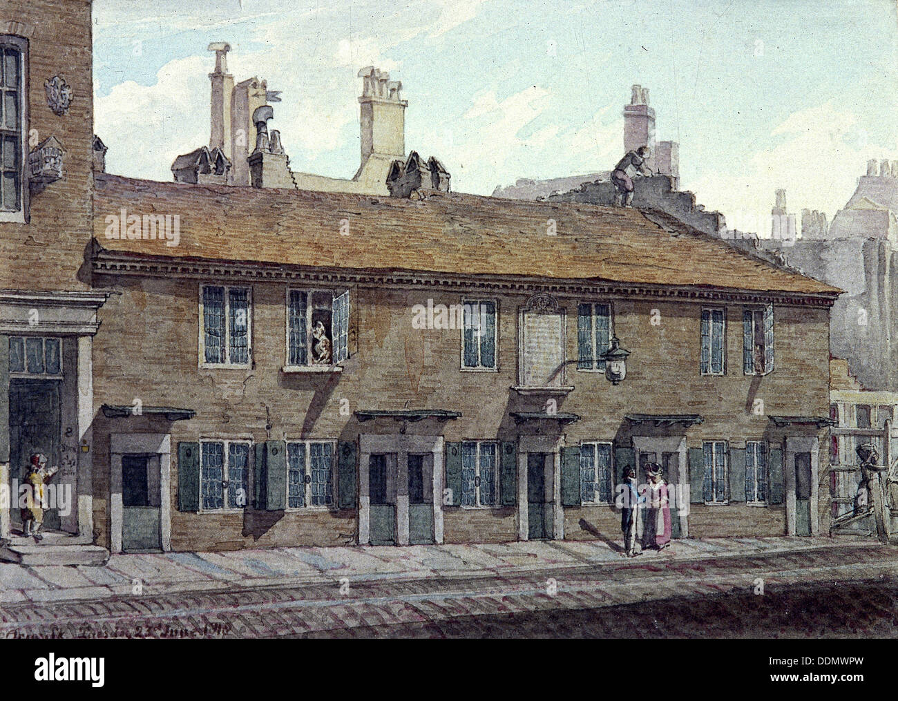 Hart Street, Cripplegate, London, 1818. Artist: Robert Blemmell ...