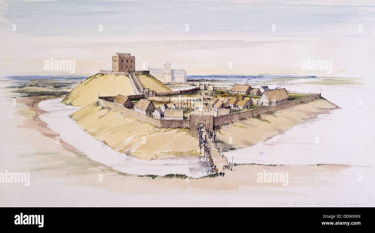 York Castle as it might have looked soon after construction, with the ...