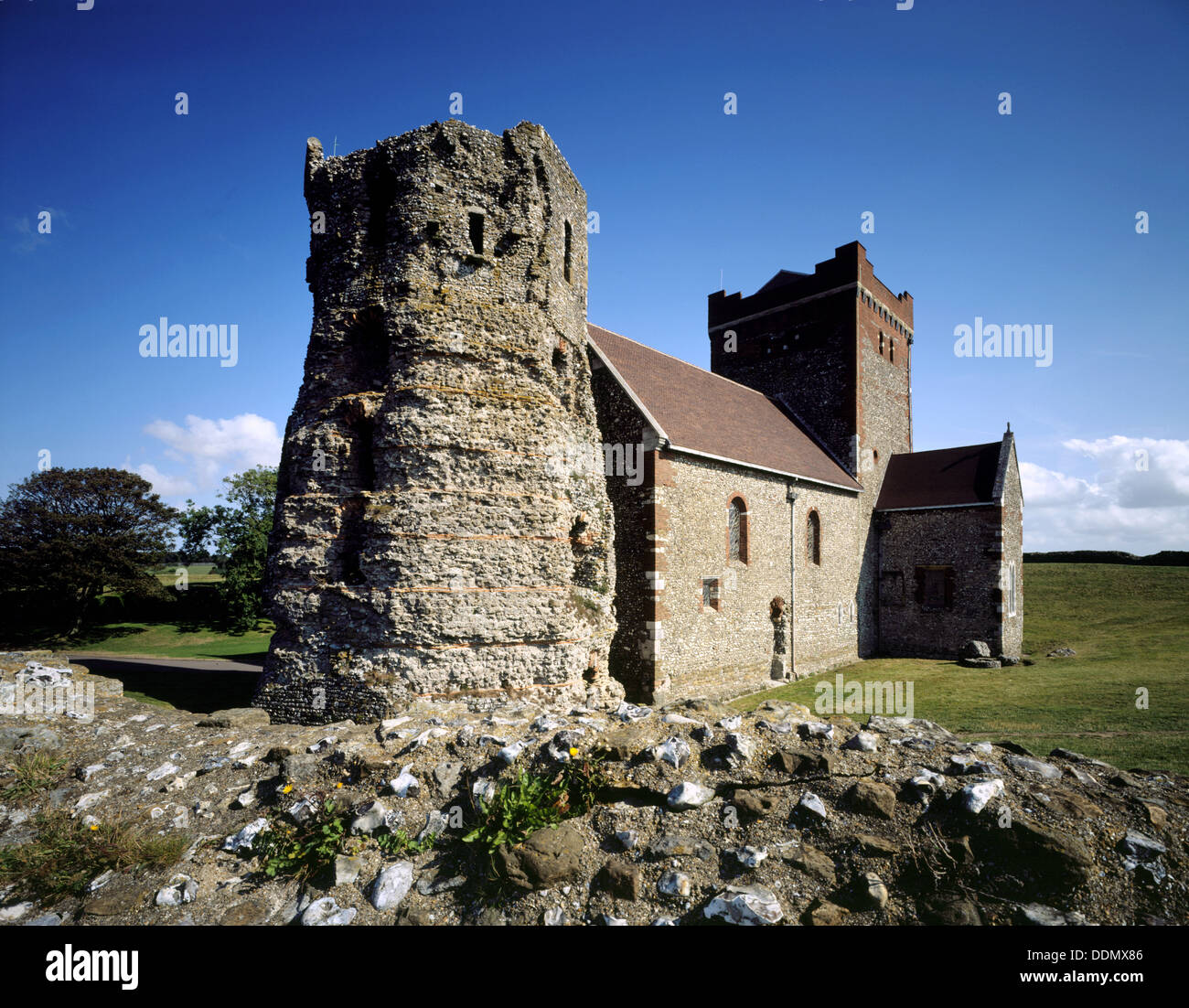 Roman lighthouse, Dover, Kent, 1996. Artist: J Richards Stock Photo - Alamy