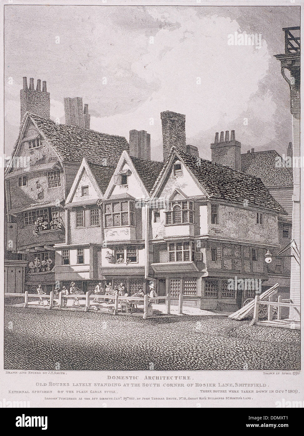 Hosier Lane, London, 1811. Artist: John Thomas Smith Stock Photo - Alamy