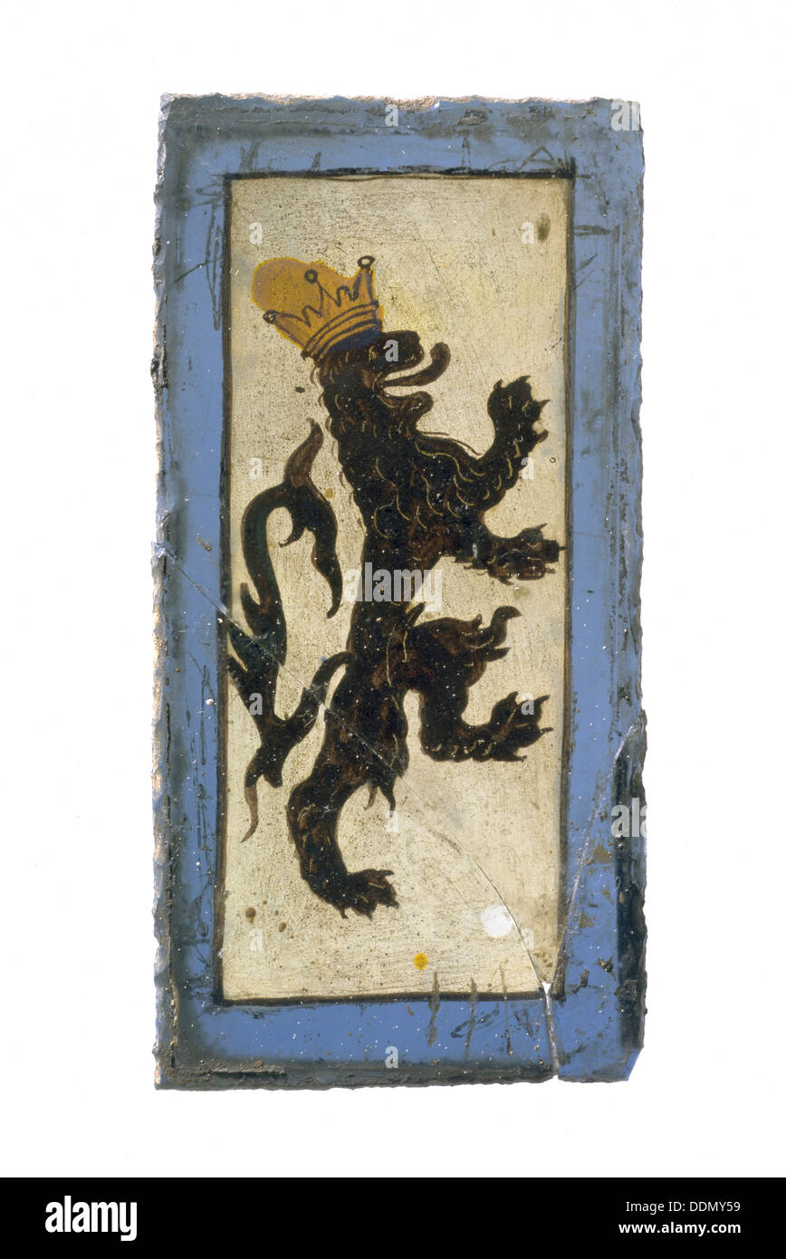 Panel of stained glass from Portland Castle, 1998. Artist: J Bailey ...