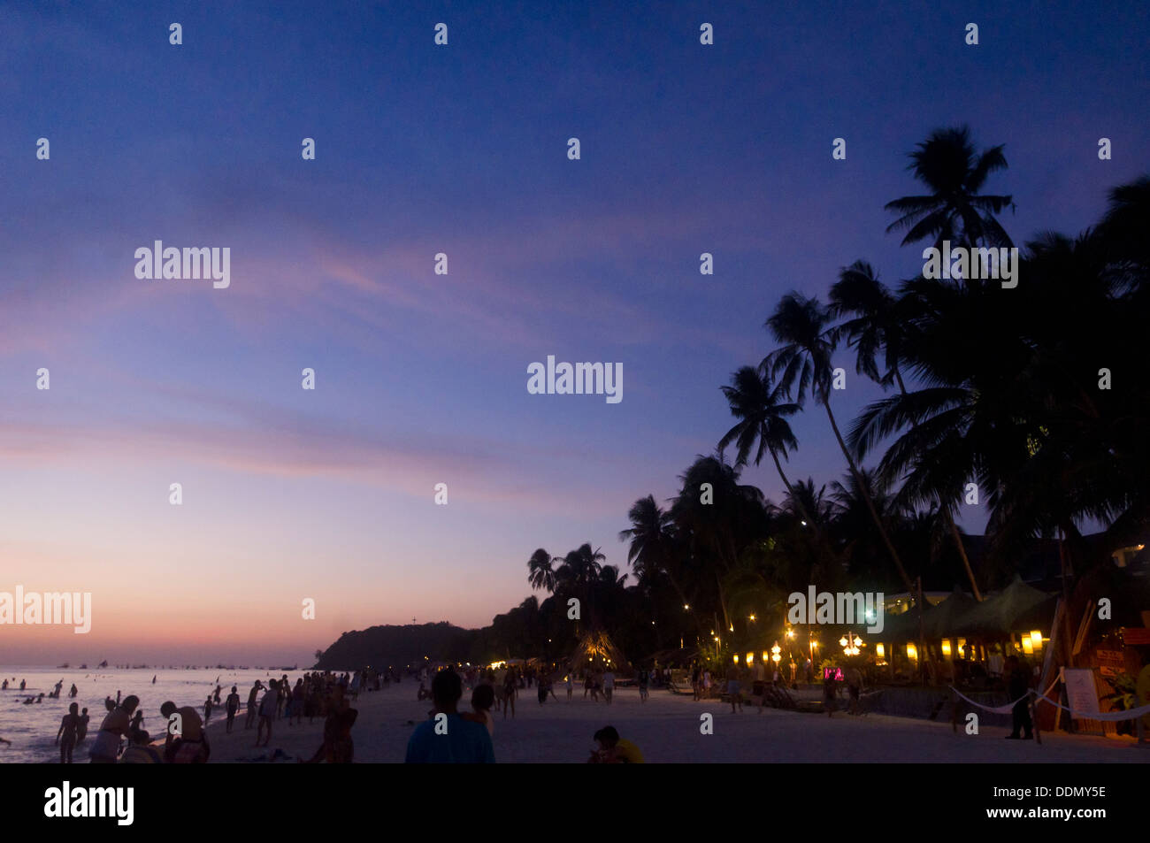 sunset view on beach of Boracay island, philippines Stock Photo - Alamy