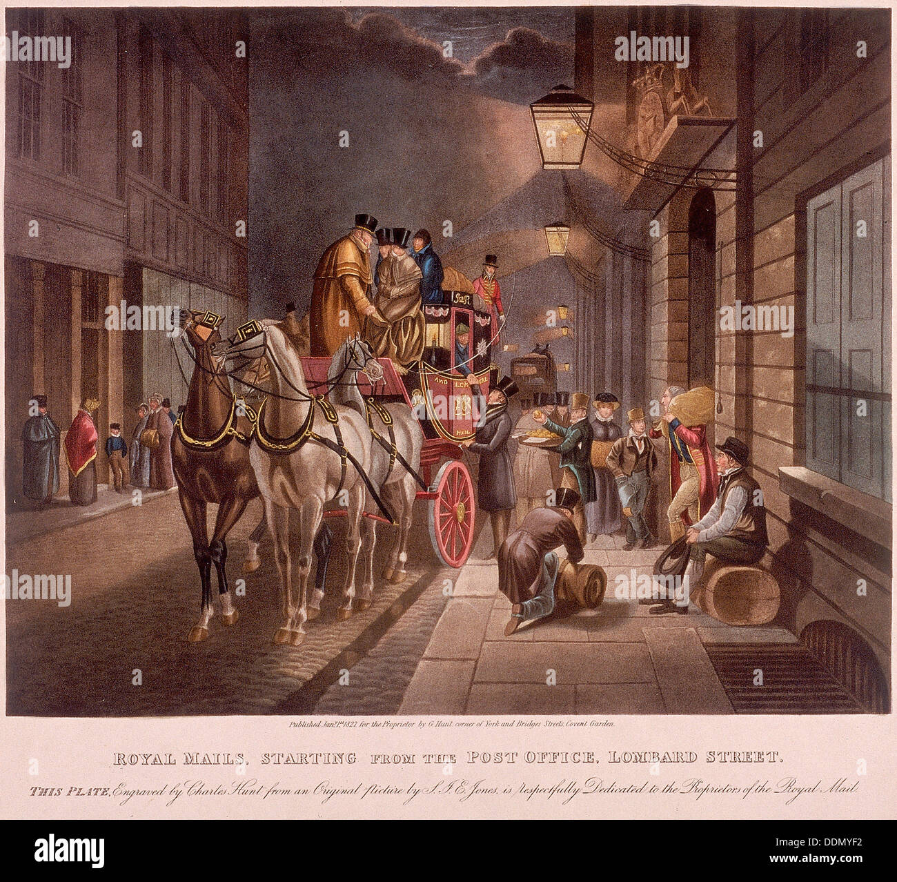 General Post Office, Lombard Street, London, 1827 Artist: Charles Hunt ...