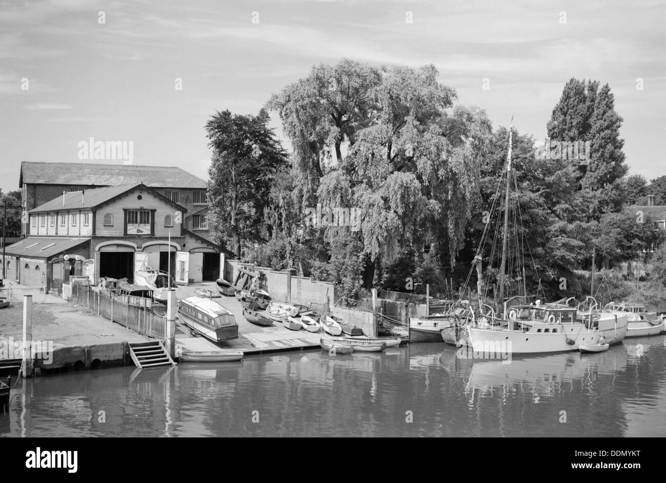 Teddington boat house and slipway, Richmond, c1945-c1965. Artist: SW ...