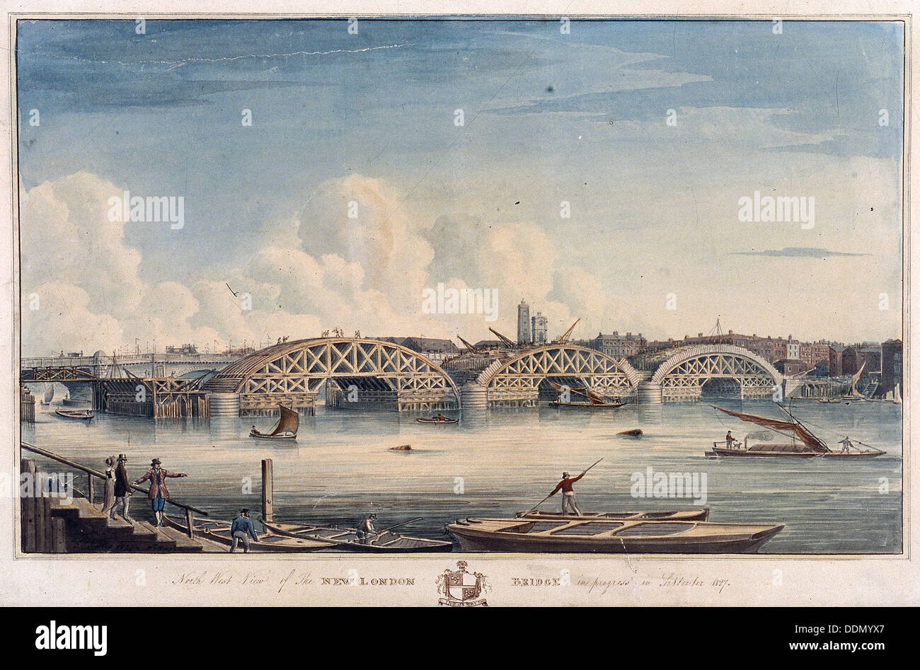 New London Bridge, London, 1827. Artist: G Yates Stock Photo - Alamy