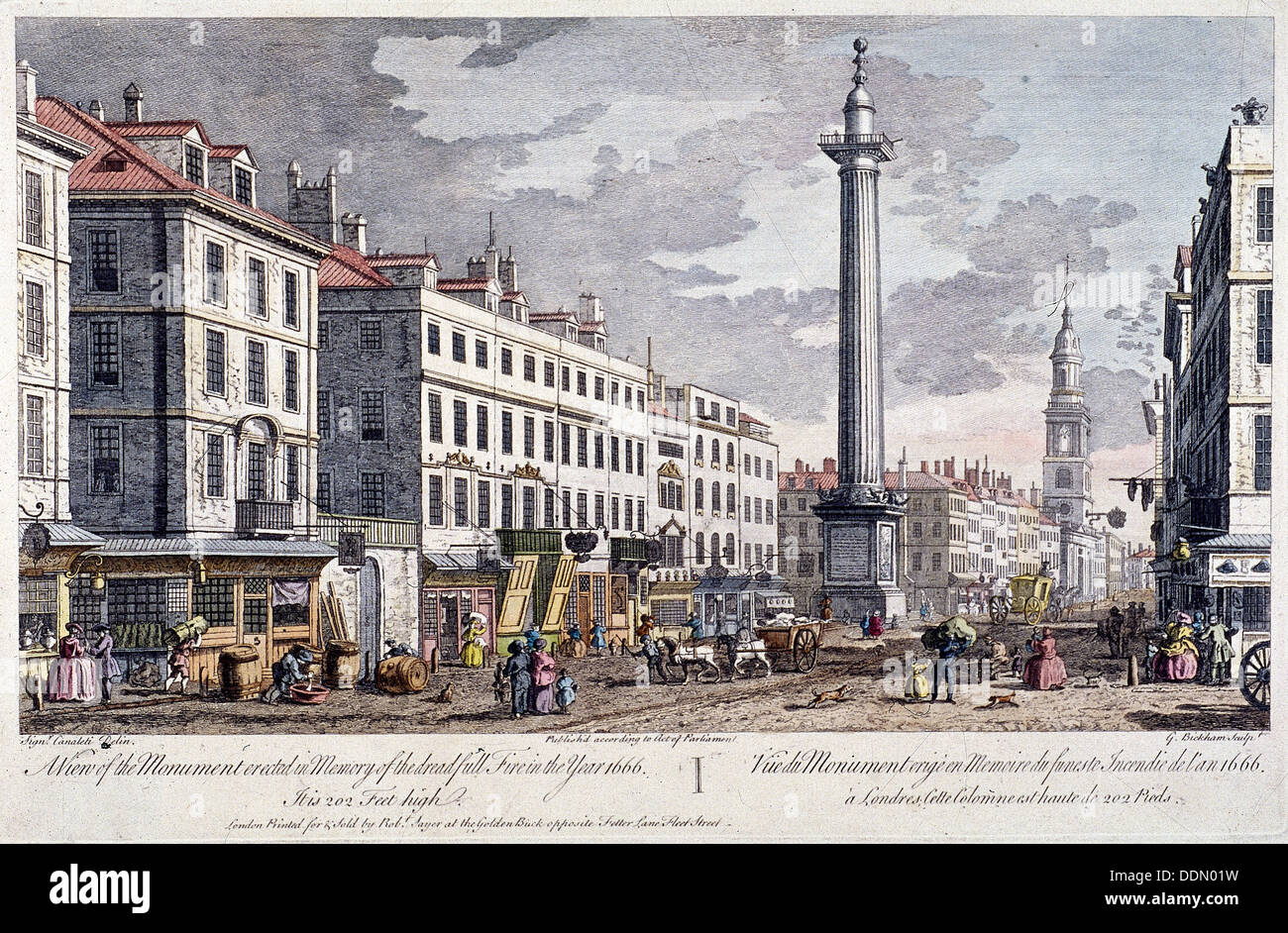 Monument, London, 1794. Artist: George Bickham Stock Photo - Alamy