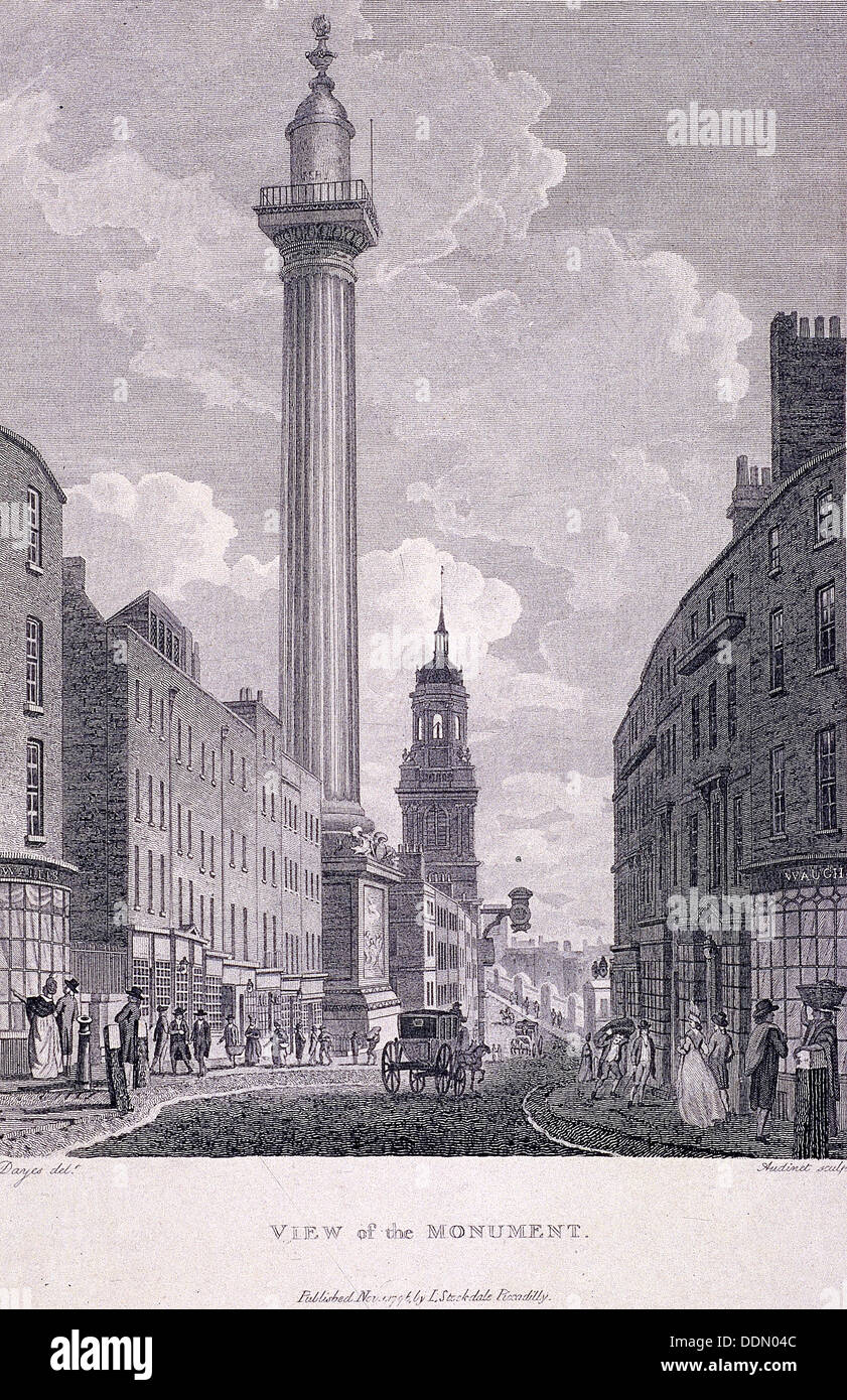 Monument, London, 1796. Artist: Philip Audinet Stock Photo - Alamy