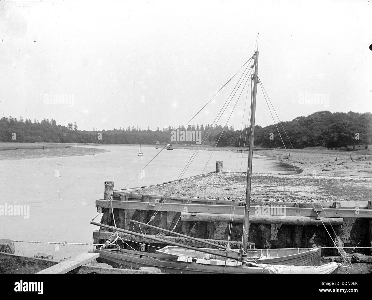 Small jetty for boats Black and White Stock Photos & Images - Alamy