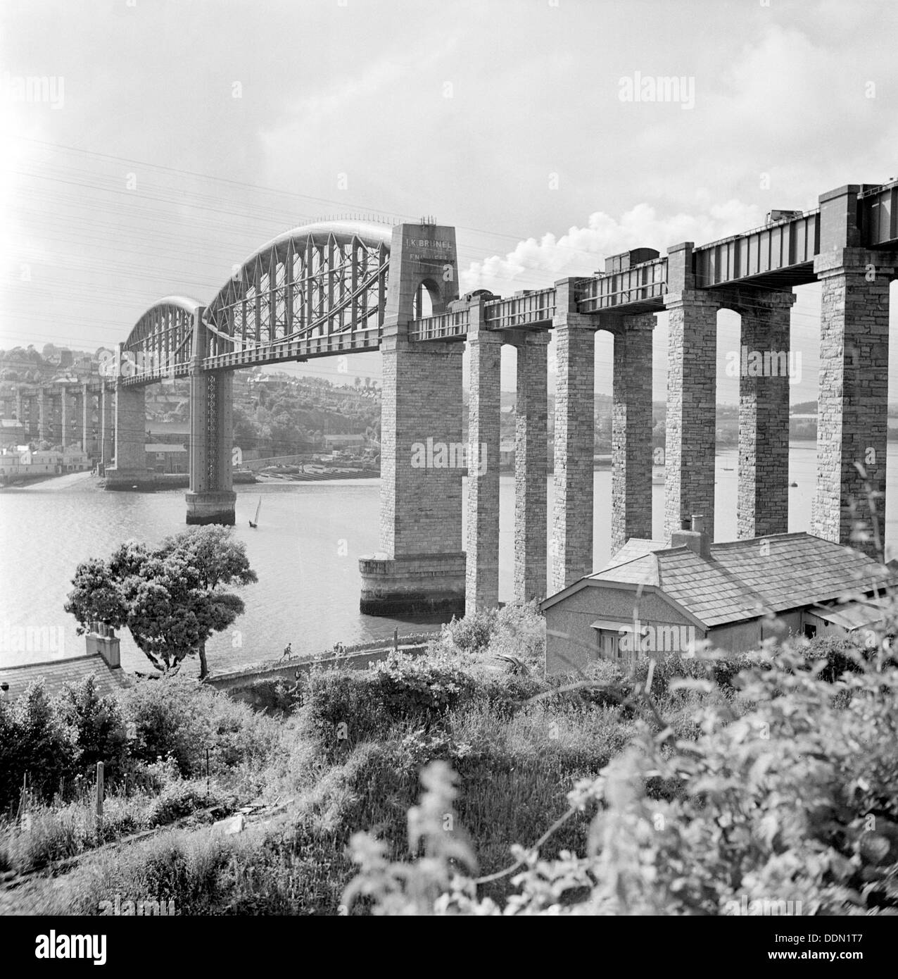 Royal Albert Bridge, Saltash, Cornwall, 1954. Artist: Eric de Maré ...