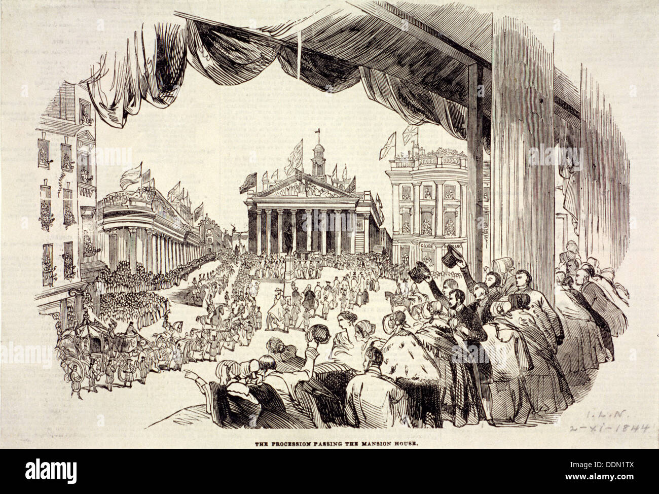 Scene of the Royal Exchange's opening, London,1844. Artist: Anon Stock ...