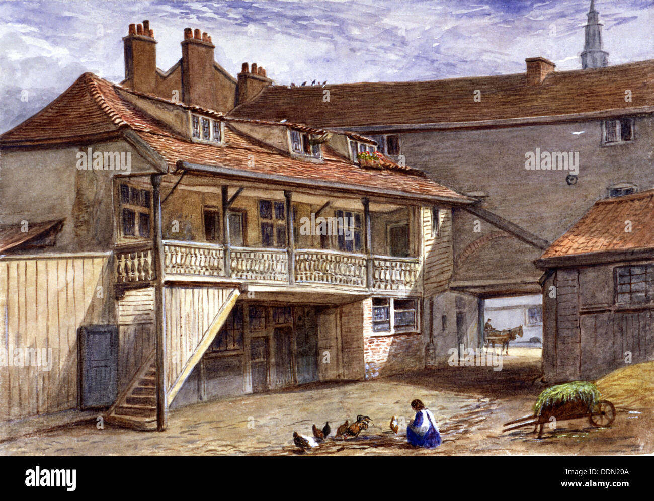The Black Bull Inn, Whitefriars, London, 1867. Artist: JT Wilson Stock ...