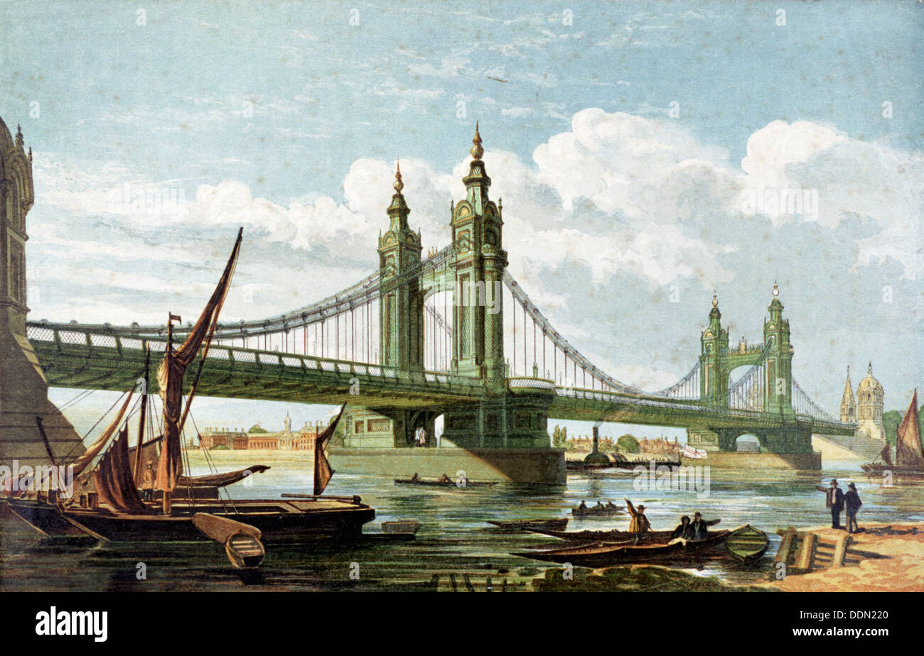 Chelsea Bridge, London, c1860. Artist: Anon Stock Photo - Alamy