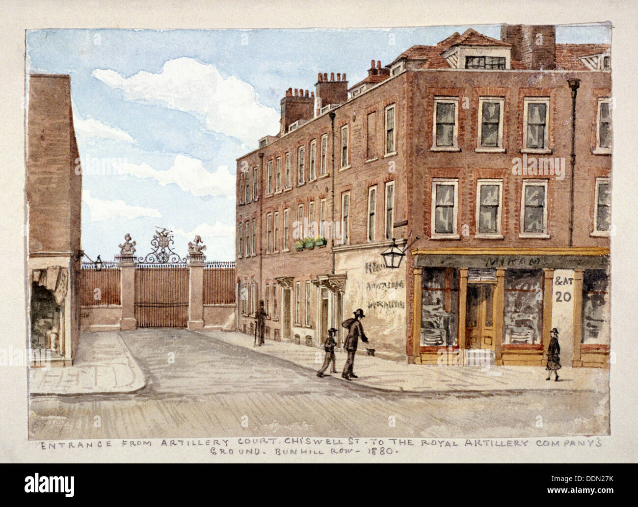 Chiswell Street with entrance to the Royal Artillery Company's ground ...