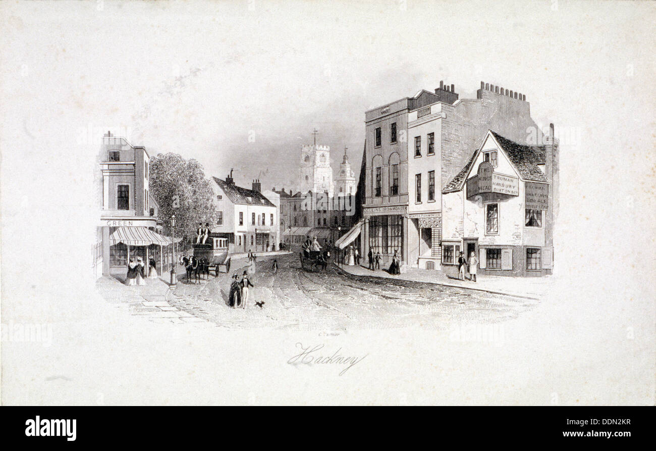 View of Mare Street, Hackney, London, c1860. Artist: Anon Stock Photo ...
