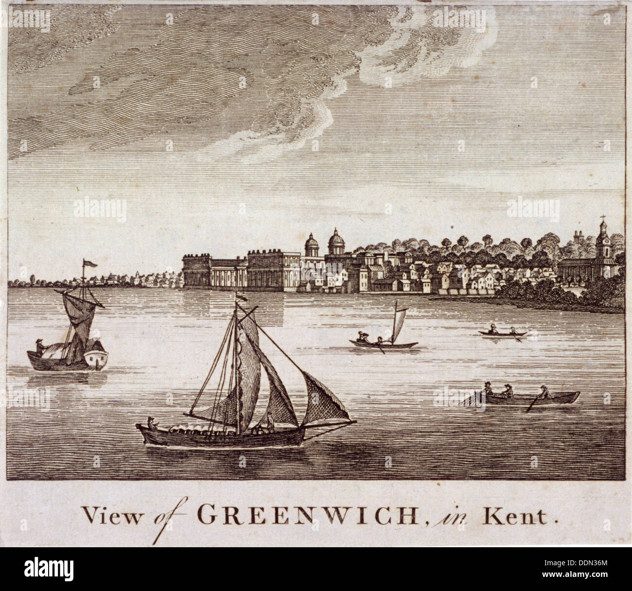 Engraving of boats on the river thames hi-res stock photography and ...