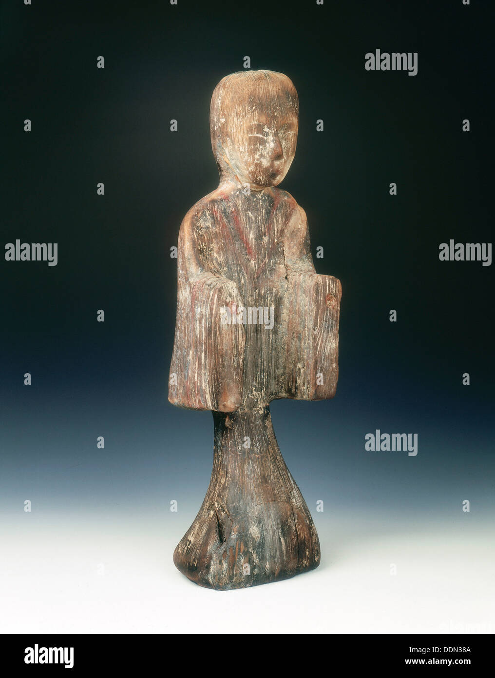 Camphor wood standing female figure, China, c206 BC-c8 AD. Artist ...