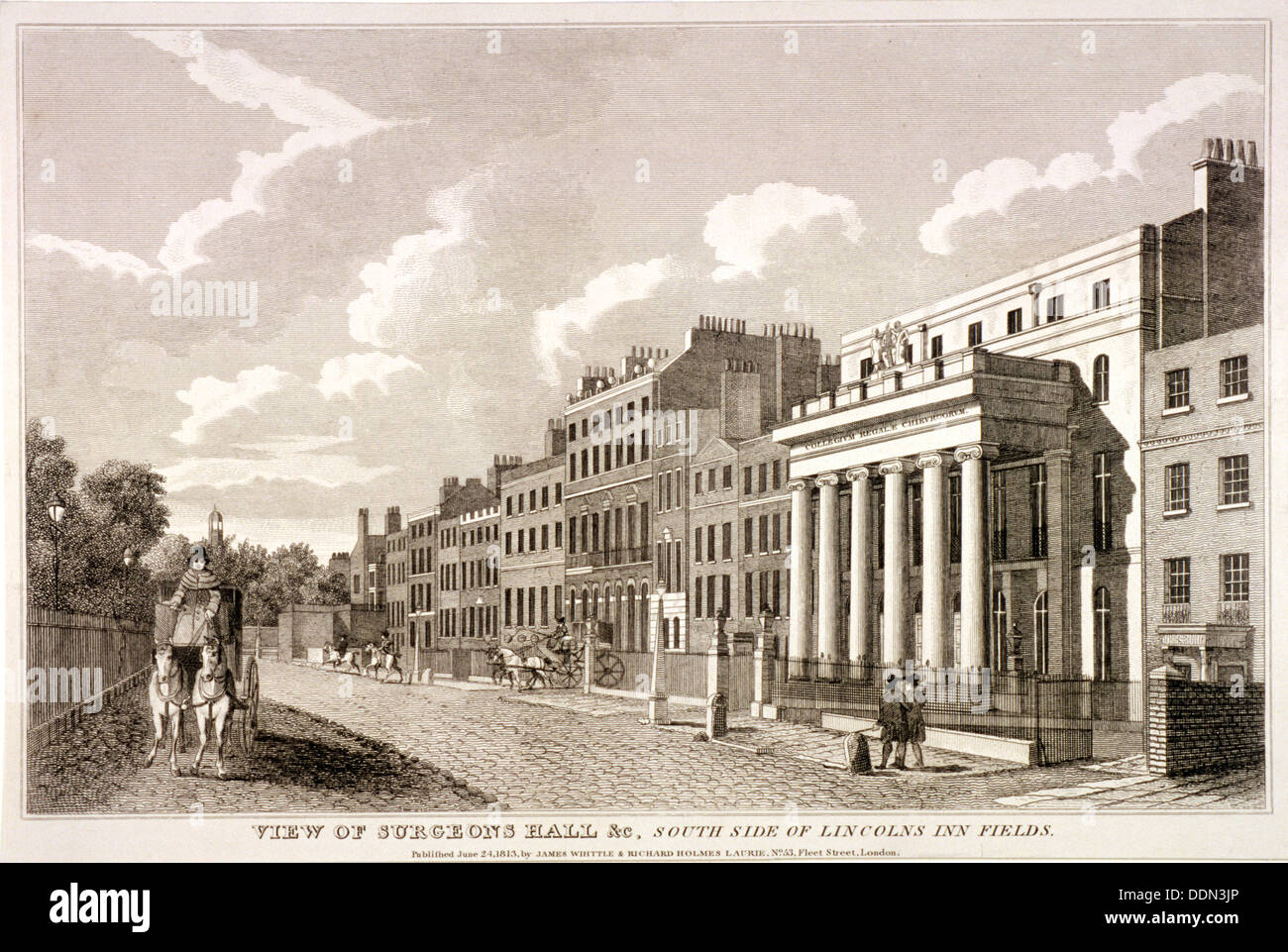 Lincoln's Inn Fields, Holborn, London, 1813. Artist: Anon Stock Photo ...