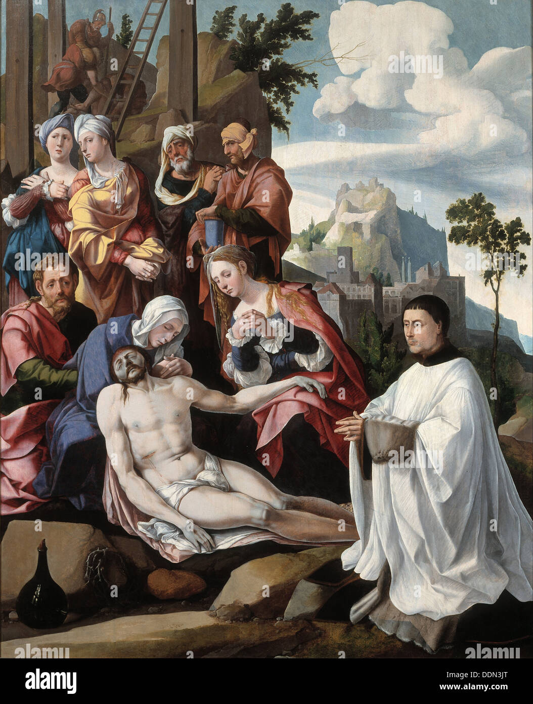 The Lamentation over Christ with a Donor, c.1535. Artist: Scorel, Jan ...