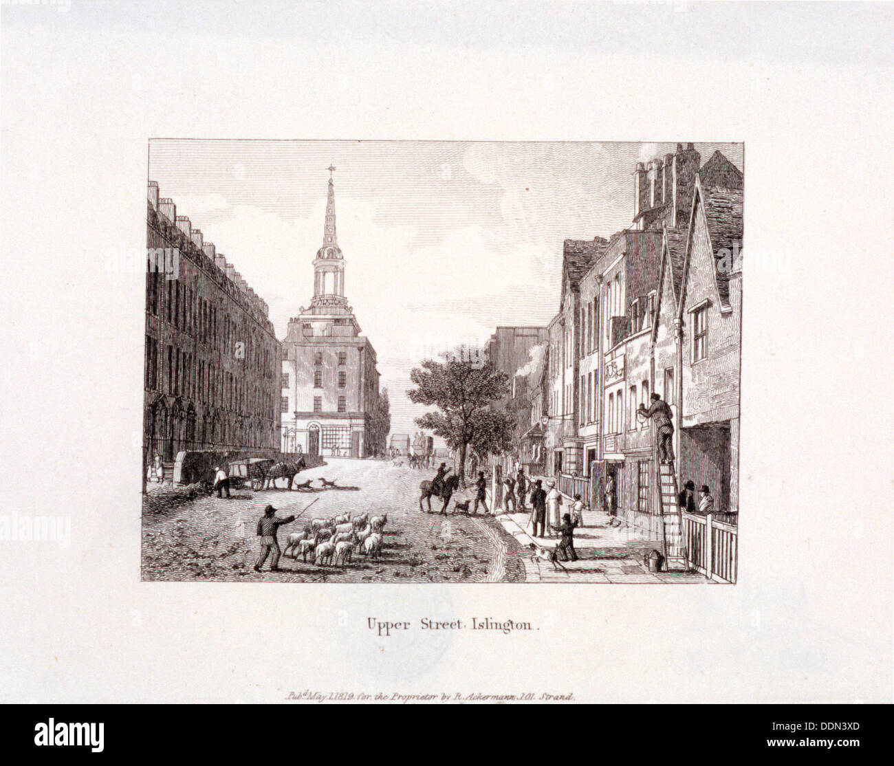 Upper Street, Islington, London, 1819. Artist: Anon Stock Photo - Alamy