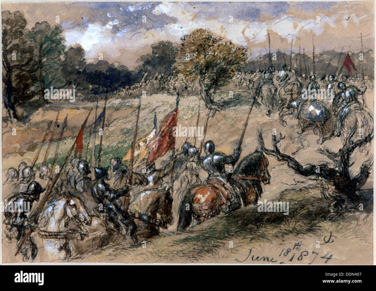 'On the March', 1874. Artist: Sir John Gilbert Stock Photo - Alamy