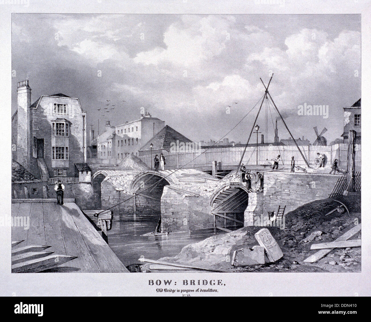 Bow Bridge, Bow, Poplar, London, 1835. Artist: Anon Stock Photo - Alamy