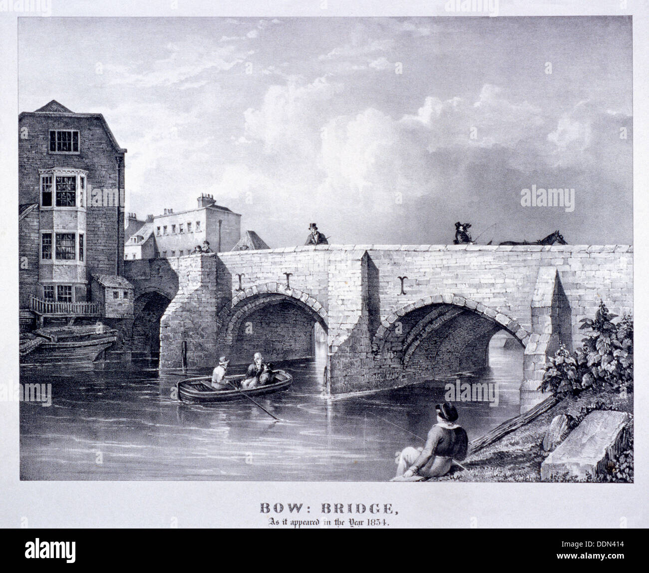 Bow Bridge, Poplar, London, 1834. Artist: Anon Stock Photo - Alamy
