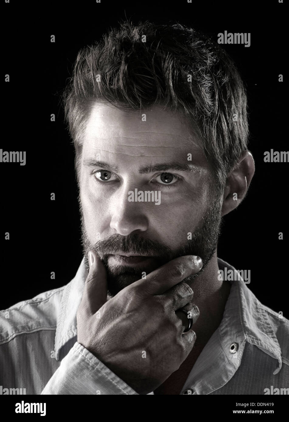 Handsome masculine man Stock Photo - Alamy