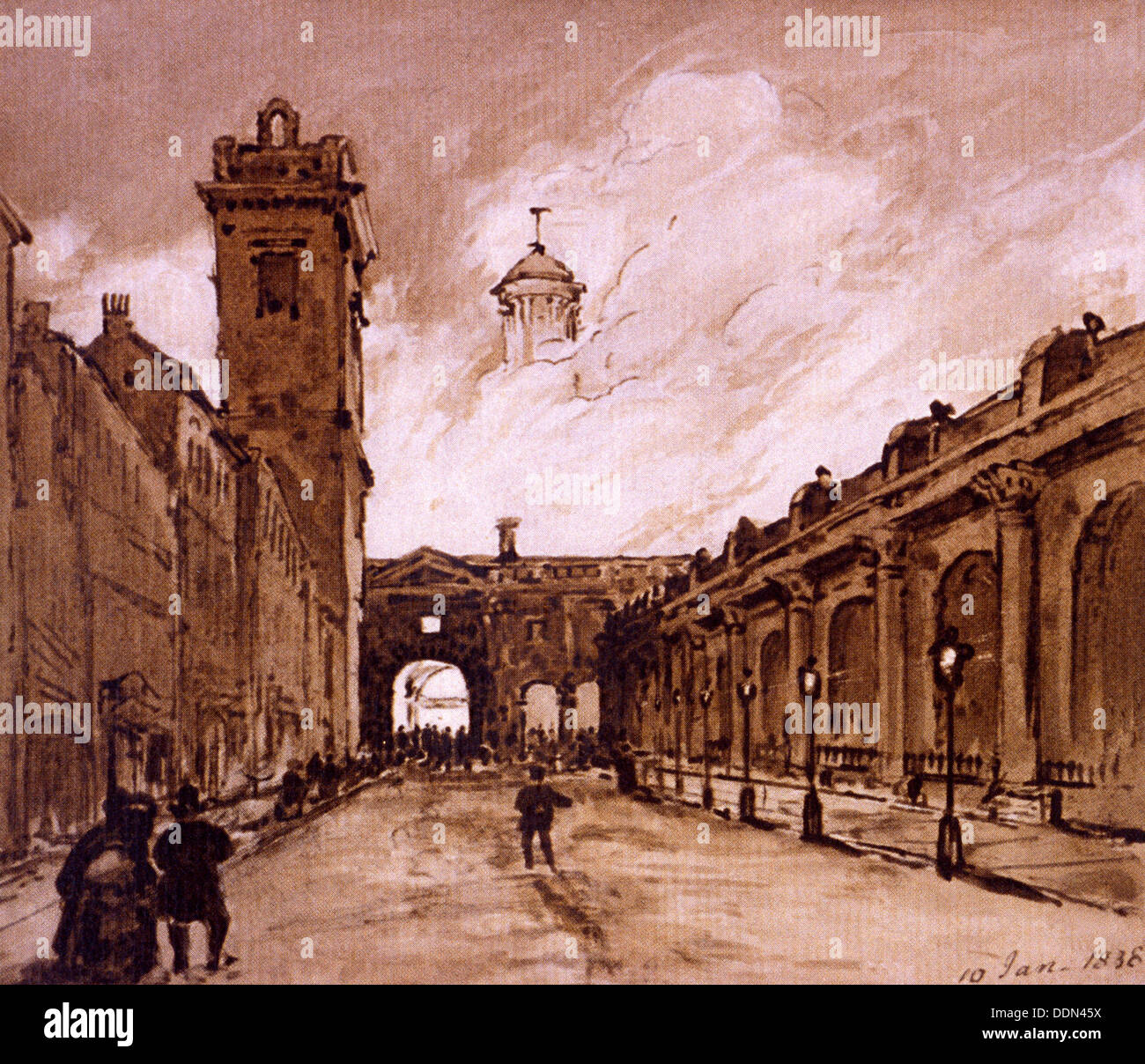 Royal Exchange Fire, London, 1838. Artist: Anon Stock Photo - Alamy