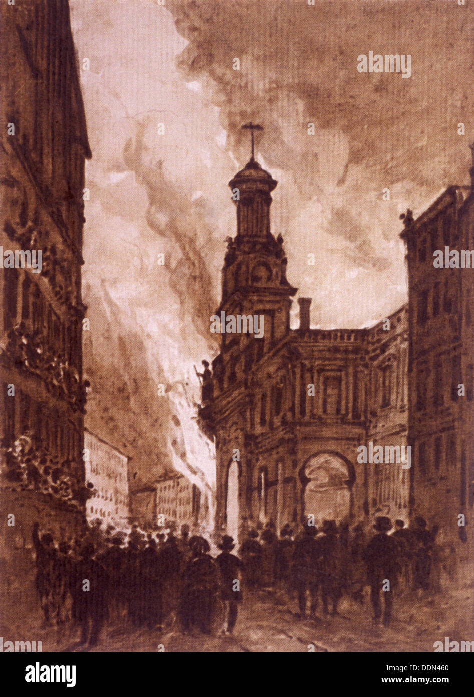 Royal Exchange Fire, London, 1838. Artist: Anon Stock Photo - Alamy