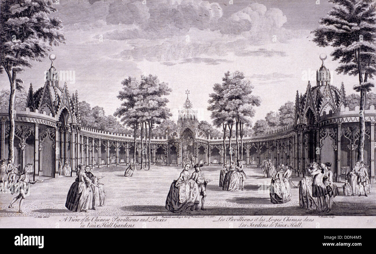 Vauxhall Gardens, Lambeth, London, 1751. Artist: Thomas Bowles Stock ...