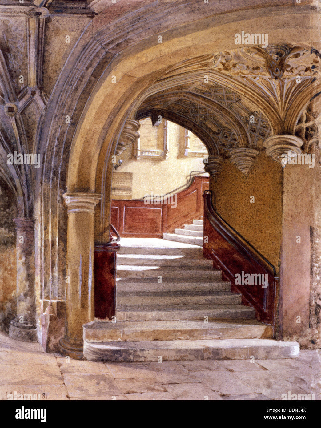 Lincoln's Inn Chapel, London, 1881. Artist: John Crowther Stock Photo ...