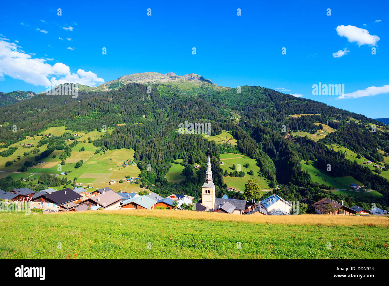 Famous village in french alps Stock Photo - Alamy