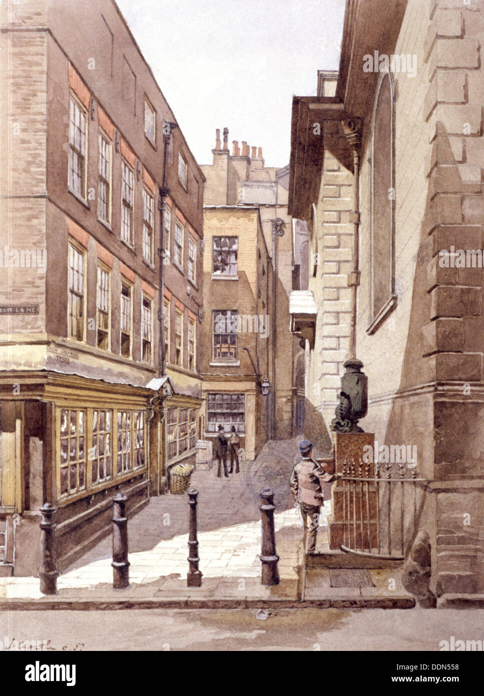 Bow Churchyard, London, 1887. Artist: John Crowther Stock Photo - Alamy