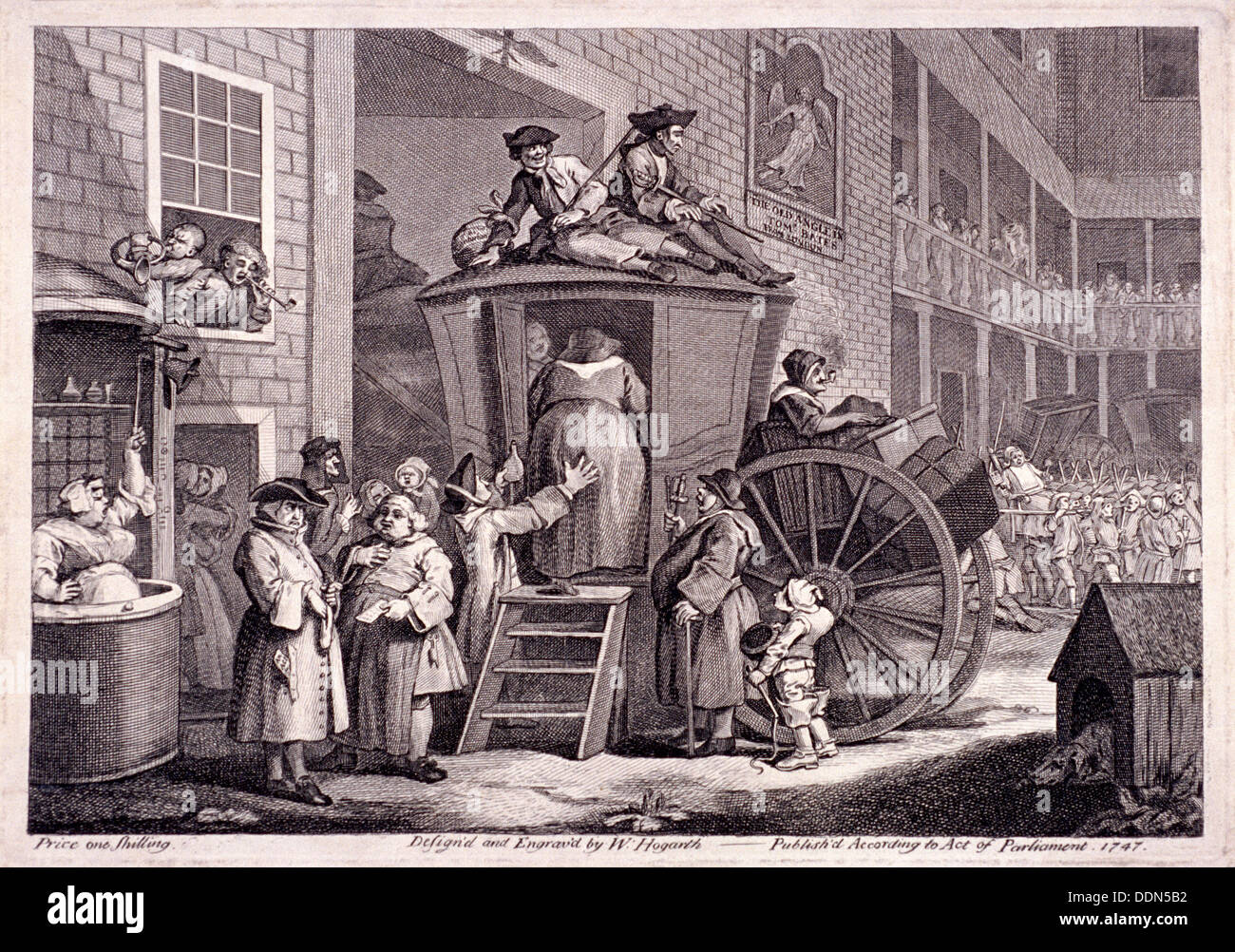 'The stage-coach, or the country inn yard', 1747. Artist: William ...