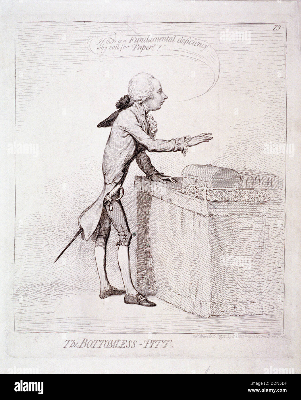 'The bottomless-Pitt' , Pitt making a speech, London, 1792. Artist ...