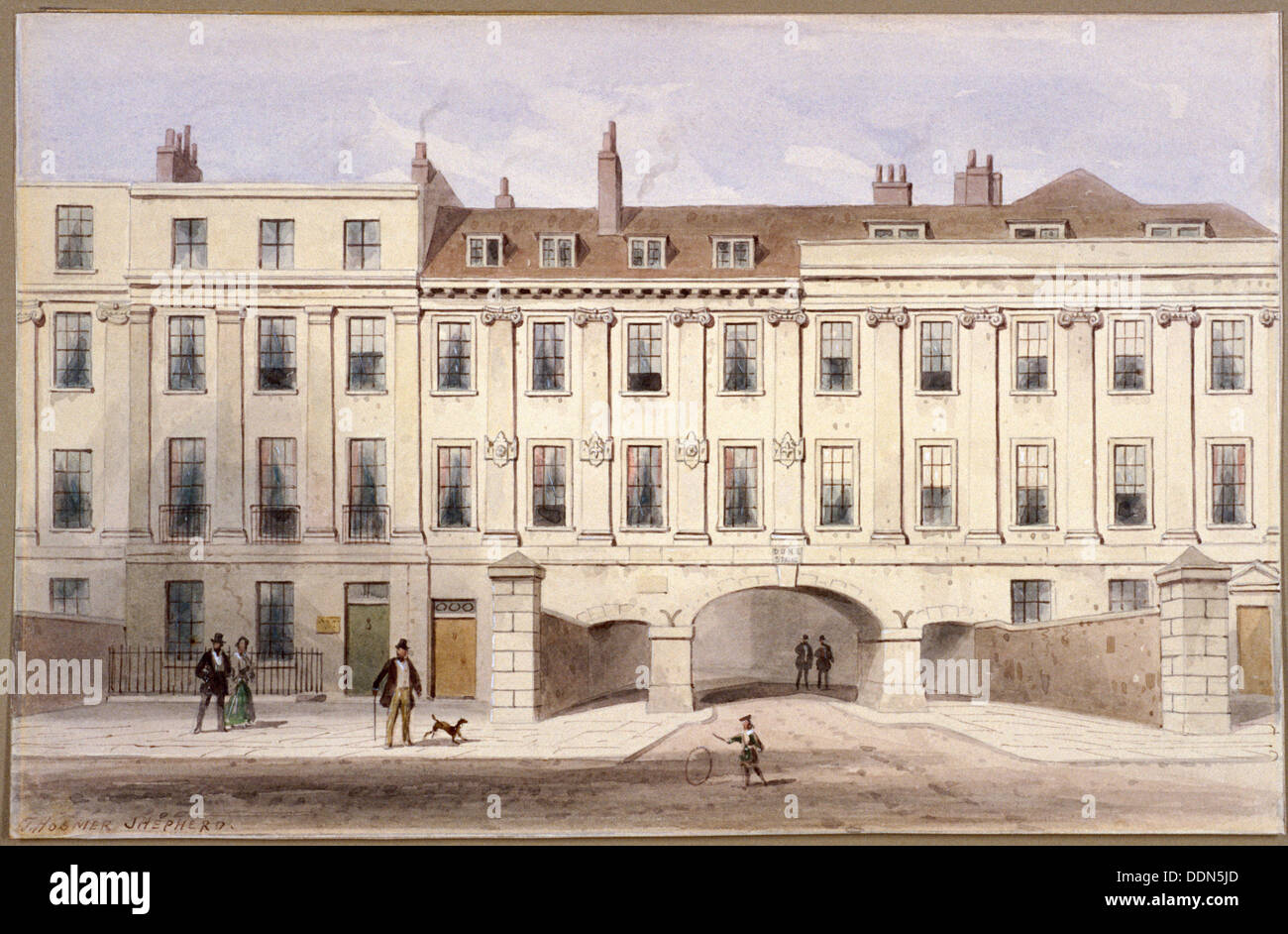 Lincoln's Inn Fields, Holborn, London, c1835. Artist: Thomas Hosmer ...