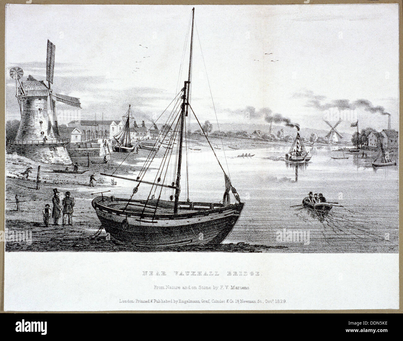 Vauxhall Bridge, London, 1829. Artist: FV Martens Stock Photo - Alamy