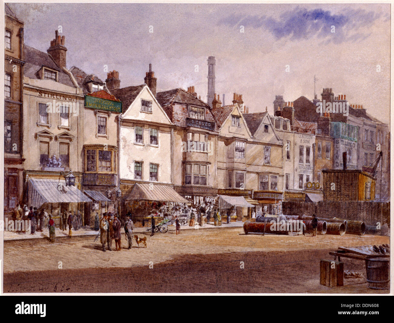 Whitechapel High Street, Stepney, London, 1884. Artist: John Crowther ...