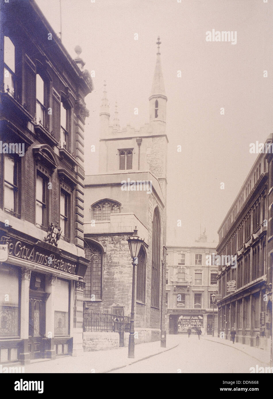 St Mary Axe and St Andrew Undershaft, London, 1911. Artist: Anon Stock ...