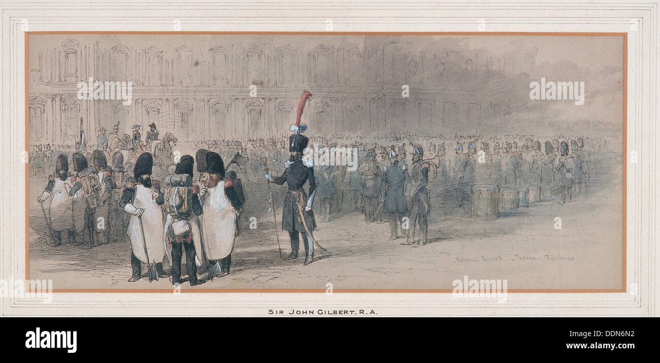 National Guard at The Tuileries, 1846?. Artist: Sir John Gilbert Stock ...