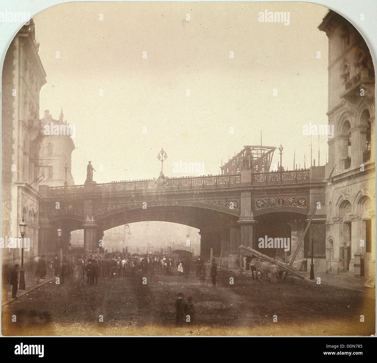 Holborn Viaduct, London as it crossed Farringdon Street, 1869. Artist ...